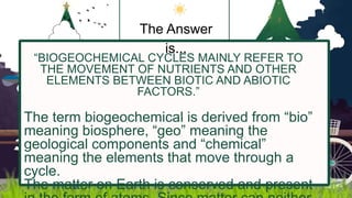 biogeochemical cycle for standard 9 students | PPT
