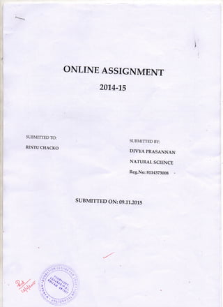 Divya online assignment | PDF