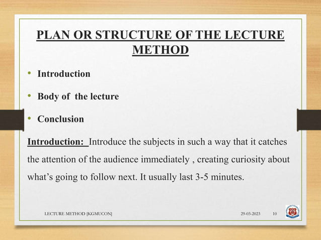 Lecture Method in Nursing Education | PPTX | Educational Assessment ...