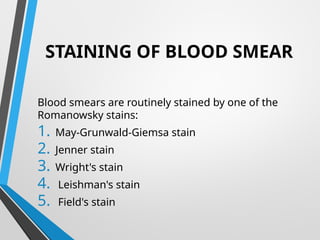 Peripheral blood smear pathology........... | PPTX