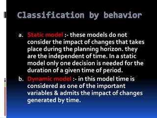 Operations Research - Models | PPTX