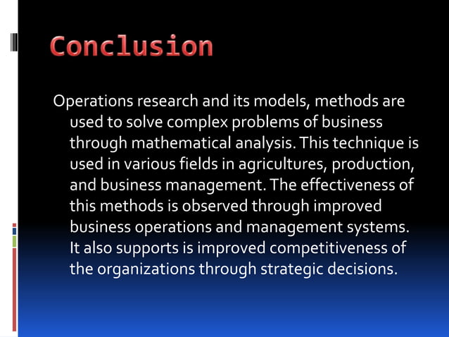 Operations Research - Models | PPTX | Business | Business and Finance