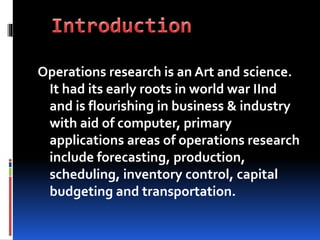 Operations Research - Models | PPTX