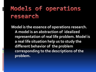 Operations Research - Models | PPTX