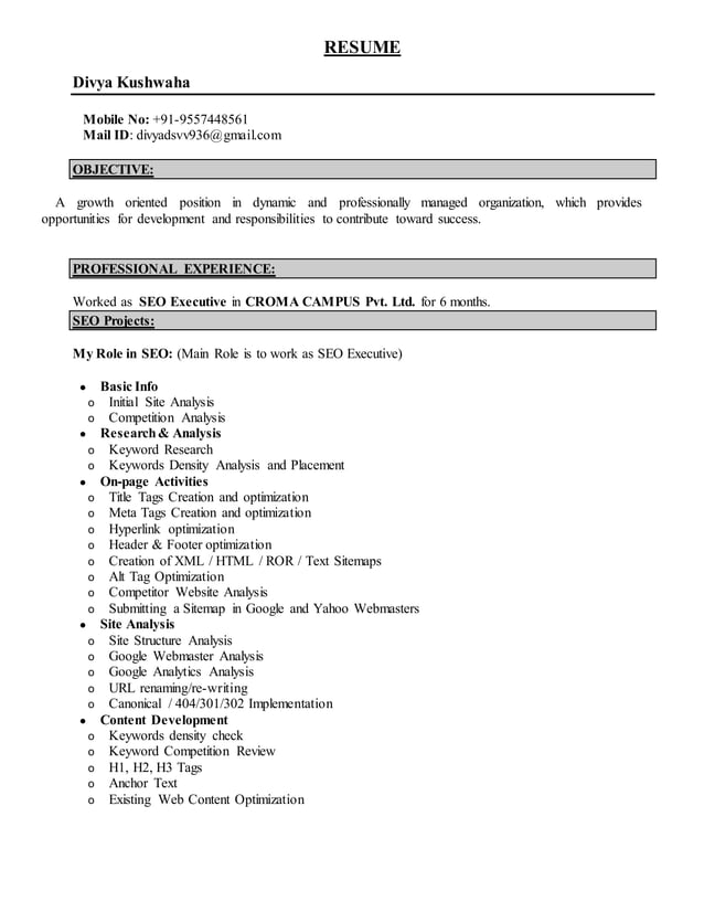 Divya resume | PDF