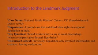 National Textile Workers' Union Case Law | PPTX