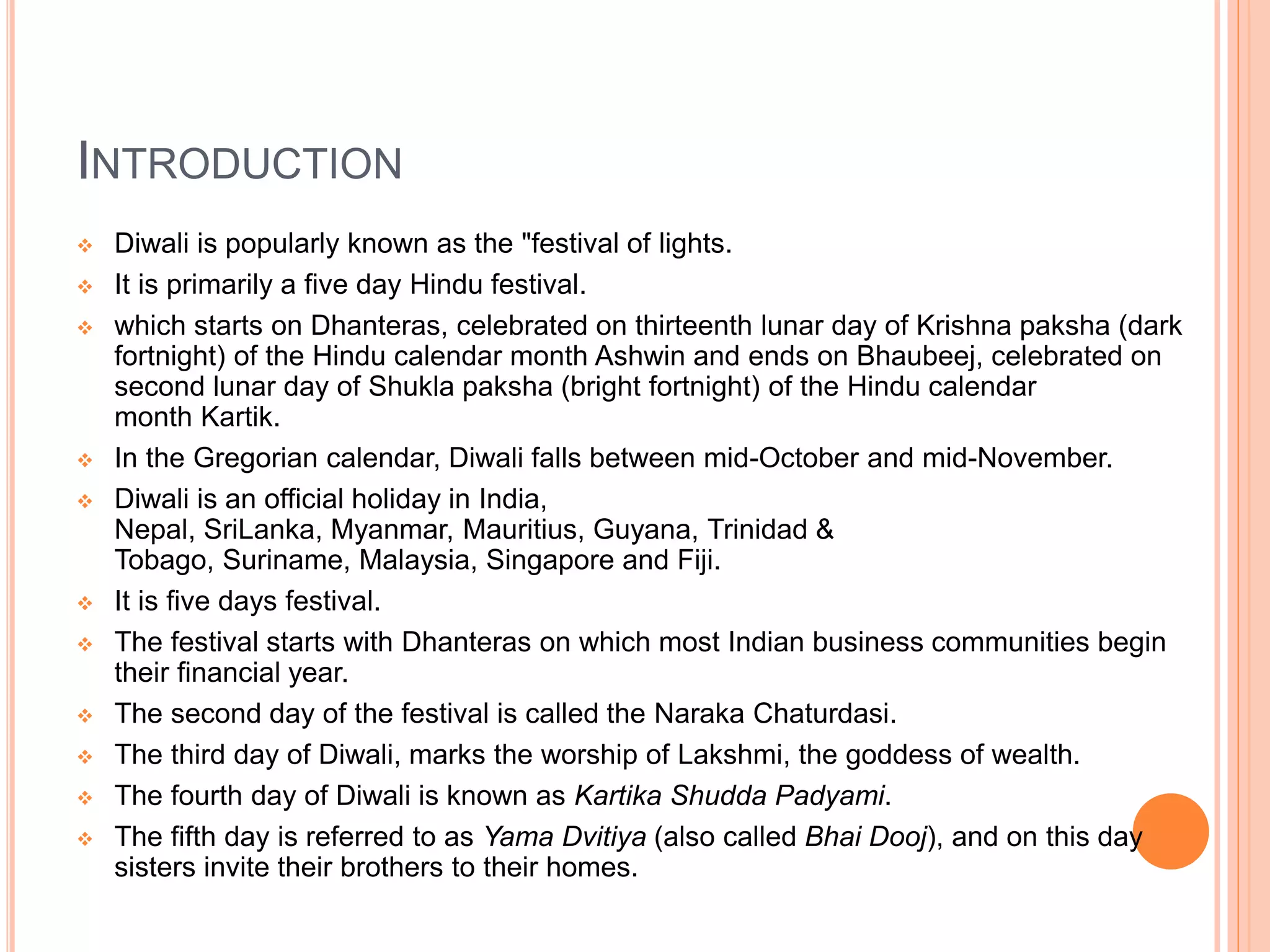 Diwali festival | PPTX