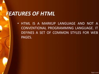 RDBMS and Html for class 7 | PPT
