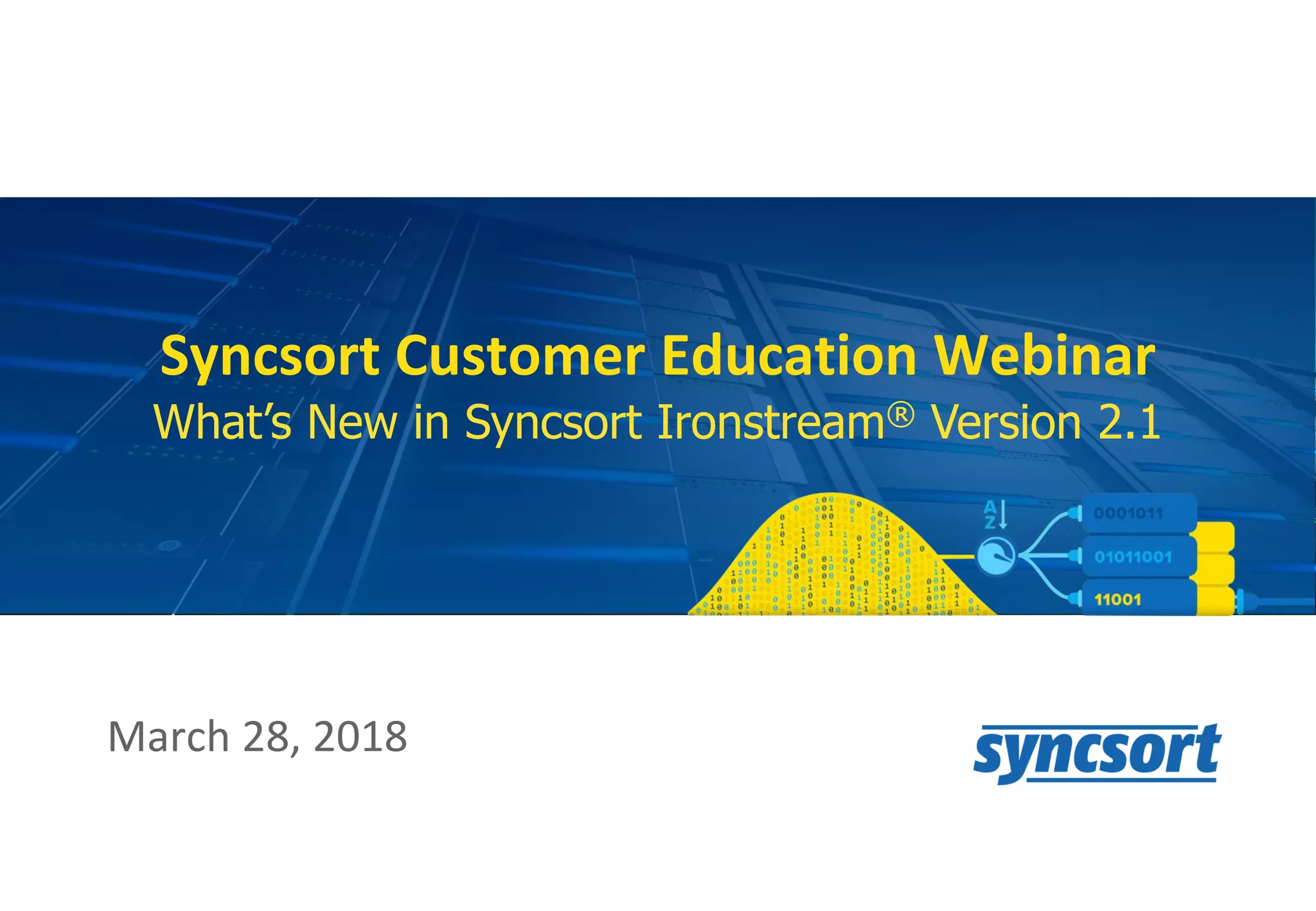 What’s New in Syncsort Ironstream 2.1 | PDF