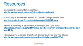 eDiscovery in SharePoint 2013 - DIWUG | PPT