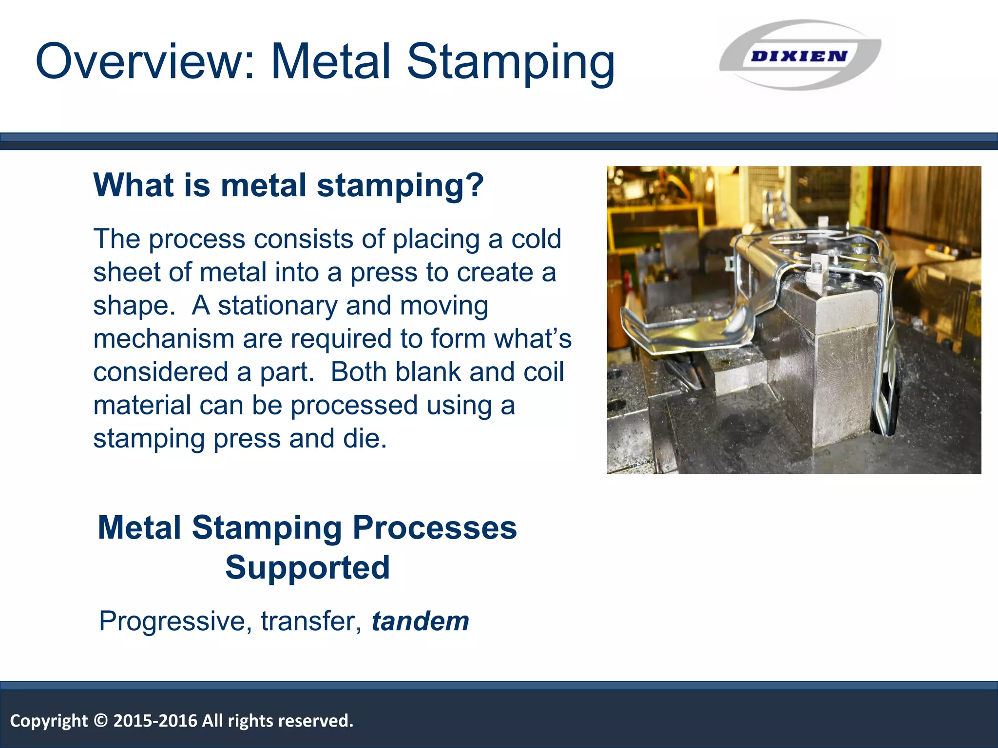 What is tandem metal stamping? | PPT