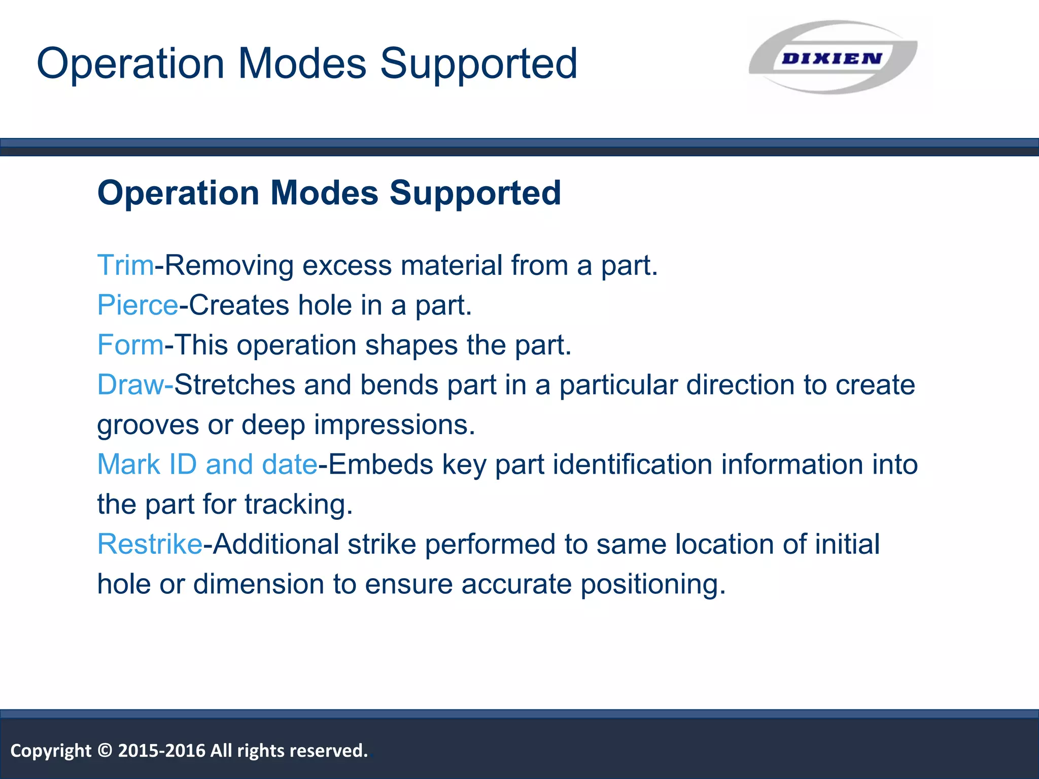 What is tandem metal stamping? | PPT