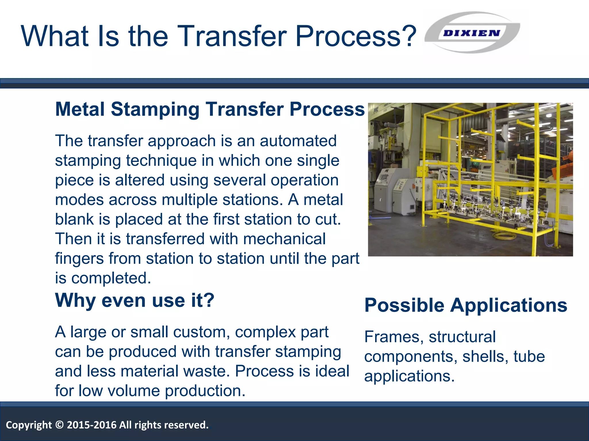 What is transfer metal stamping? | PPT