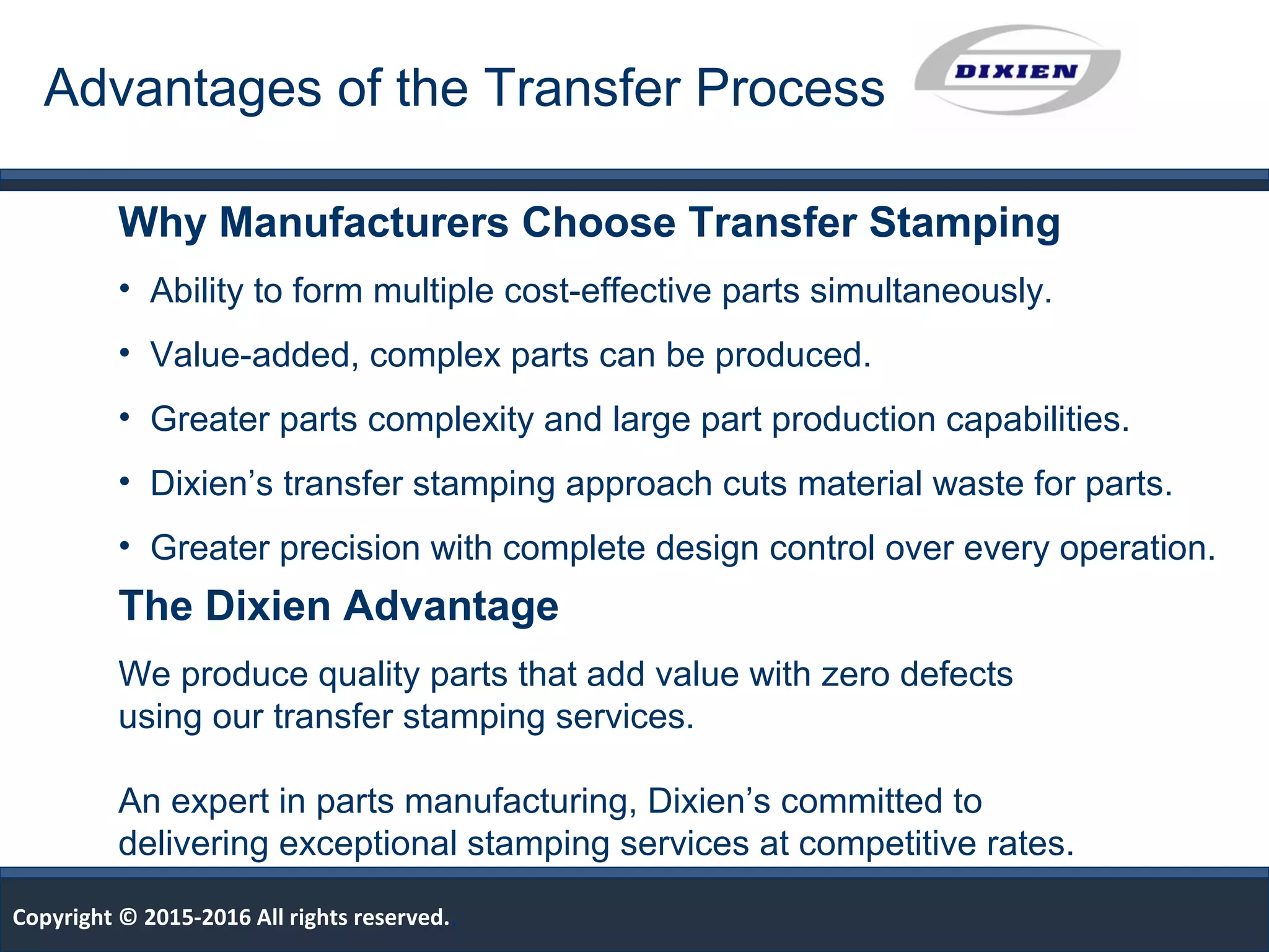 What is transfer metal stamping? | PPT