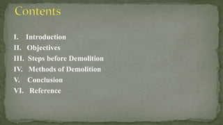 Techniques for Demolition of Structure | PPTX