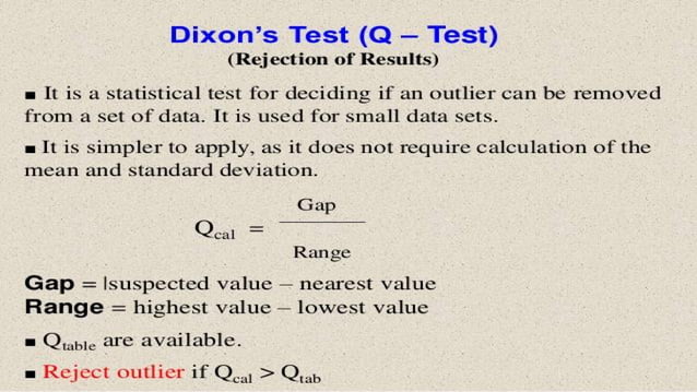 Dixon Q Test Dixon Q Test