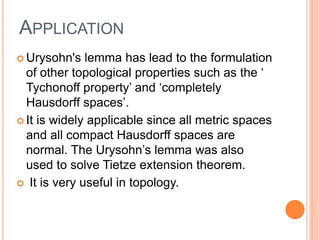 Urysohn's lemma | PPTX