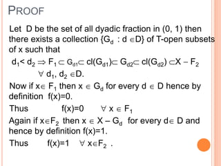 Urysohn's lemma | PPTX
