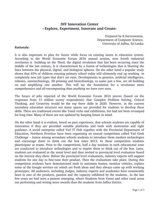 Concept paper - DIY Innovation Center | PDF