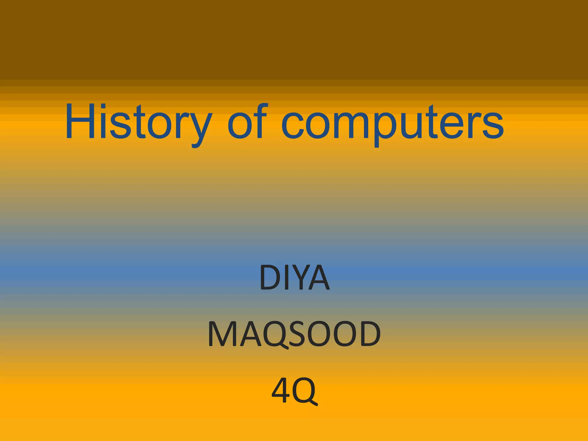 History Computers Ppt