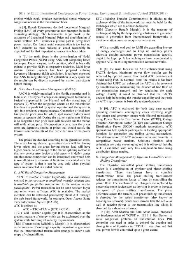 Congestion Management Approaches in Deregulated Electricity Market: A Comprehensive Review of ...