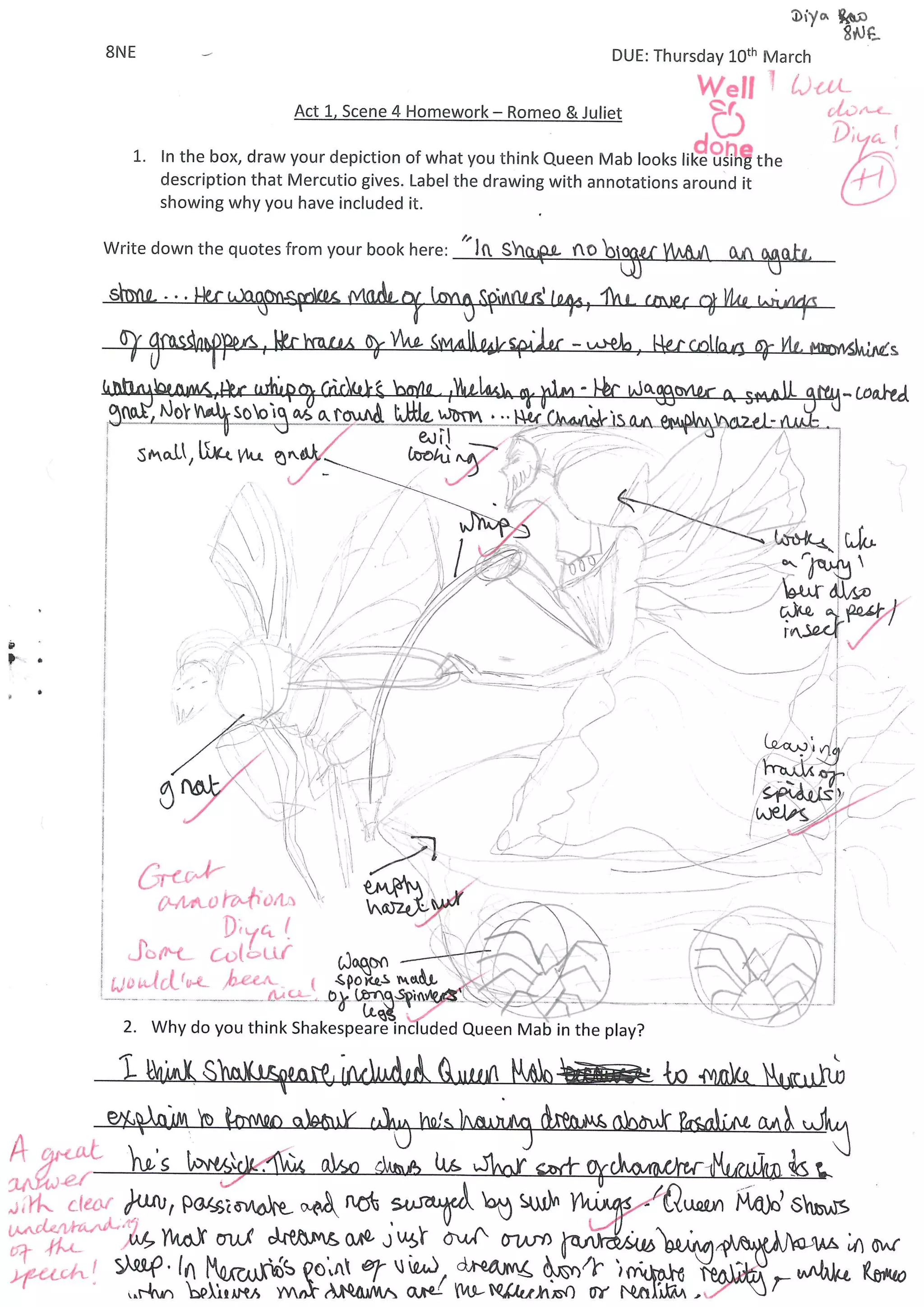 Diya Queen Mab homework | PDF