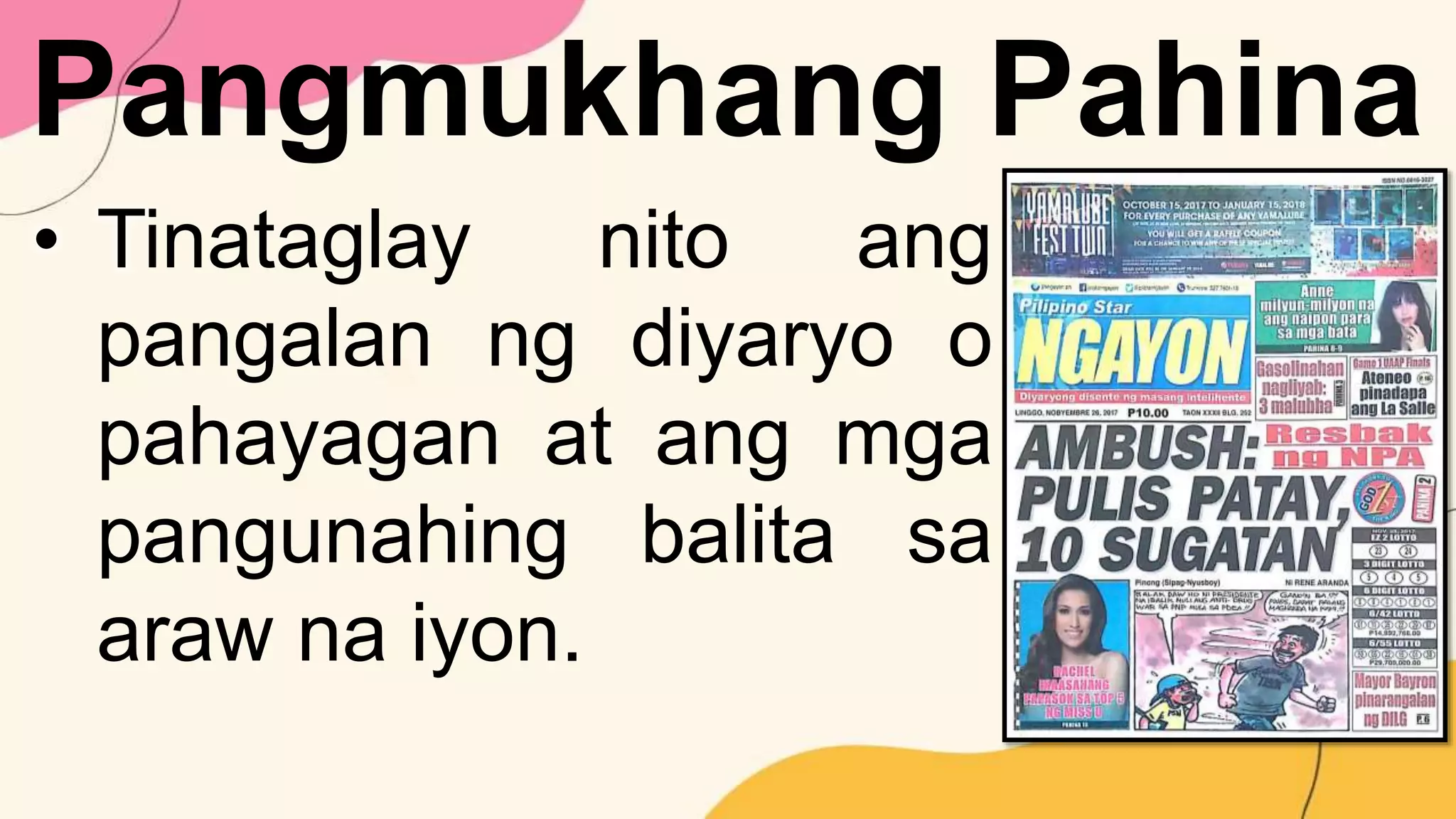 Diyaryo o Pahayagan | PPTX