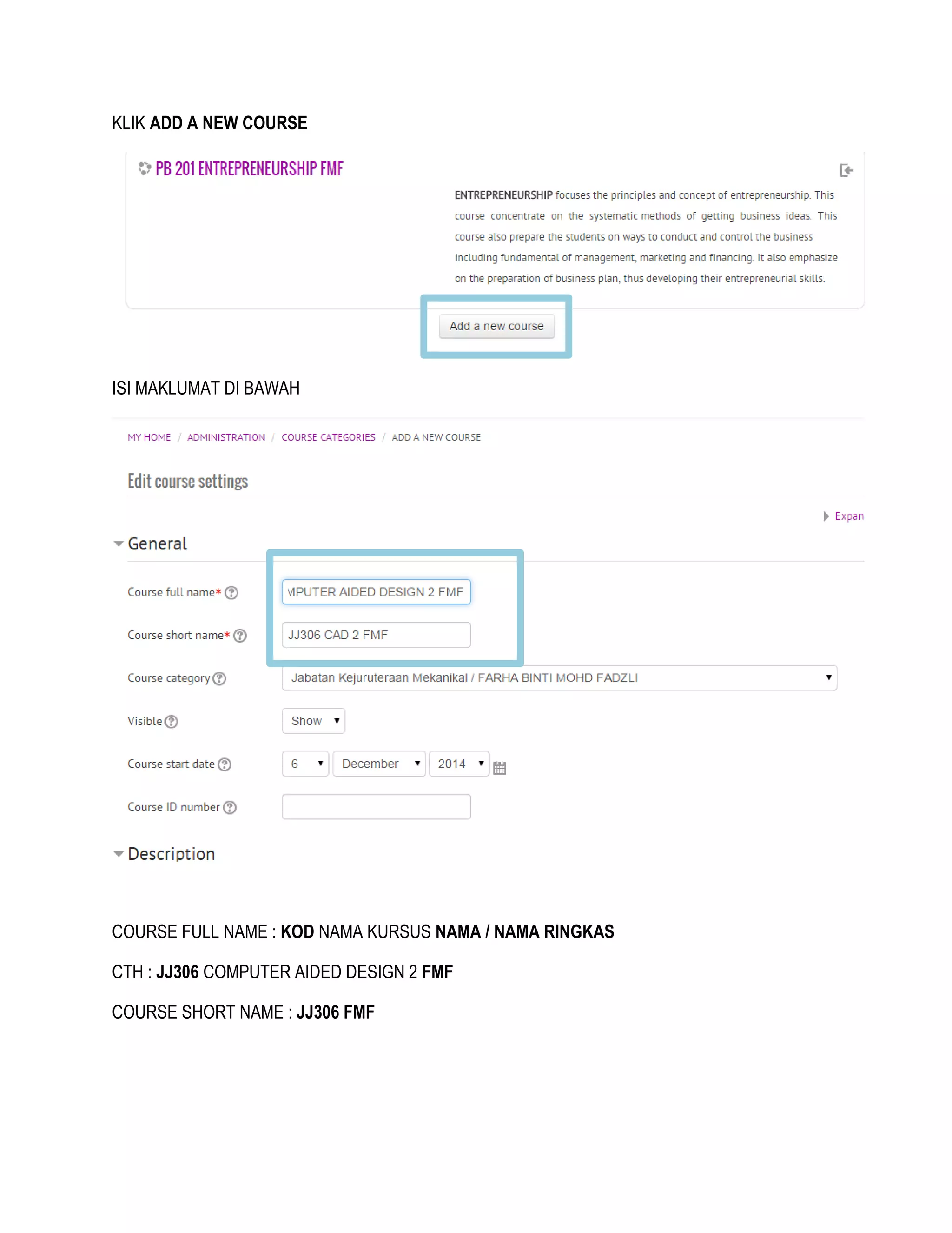 DIY CIDOS 2.5 PART 1 : CREATE COURSE PLATFORM | PDF