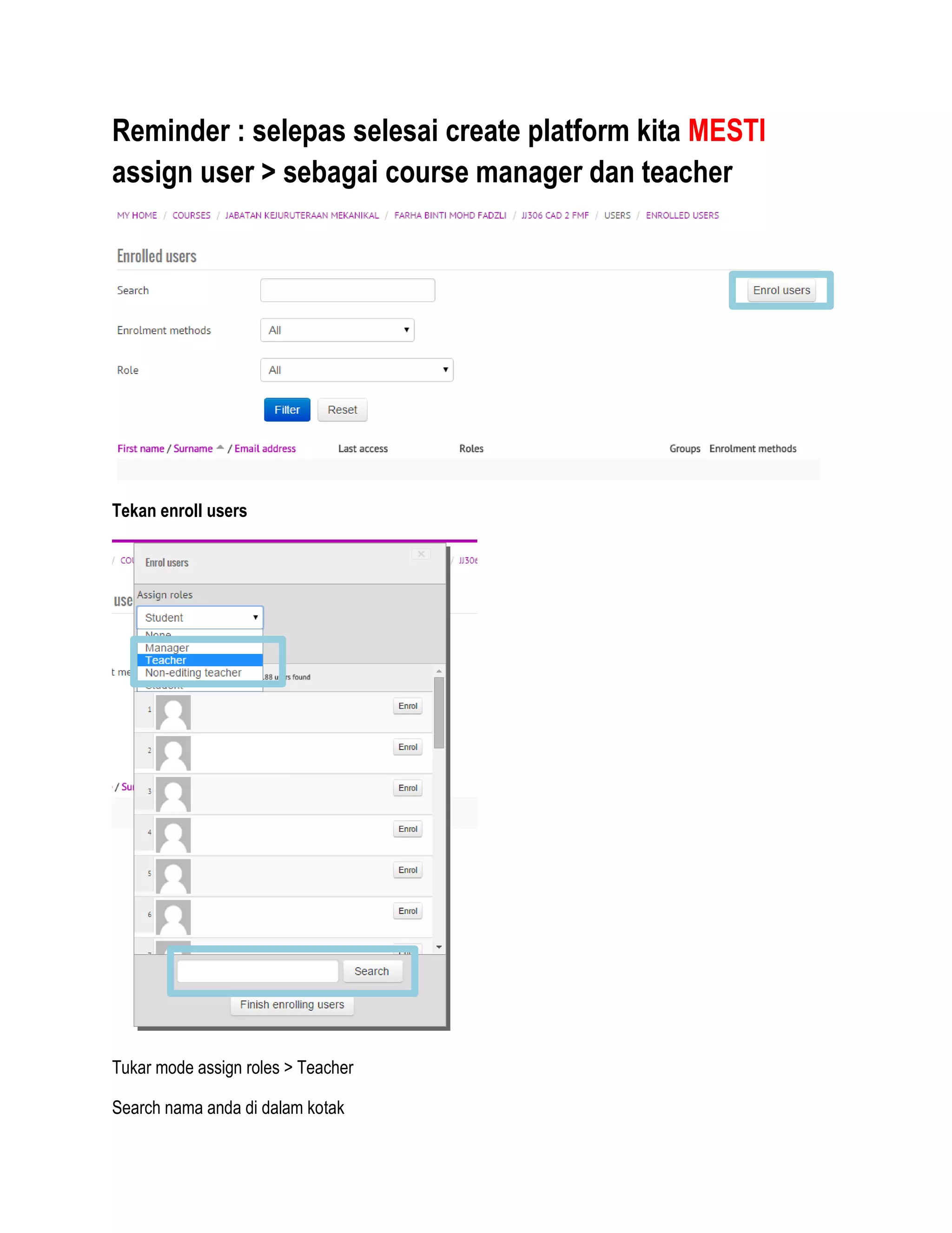 DIY CIDOS 2.5 PART 1 : CREATE COURSE PLATFORM | PDF