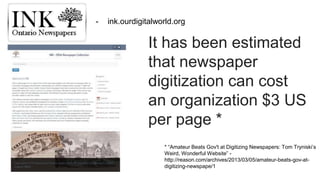 Diy Digitization of Community Newspapers | PPT