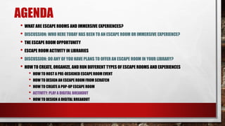 DIY Escape Rooms & Immersive Experiences in the Library | PPTX