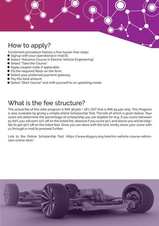 Advanced Course in Electric Vehicle Design Engineering | PDF