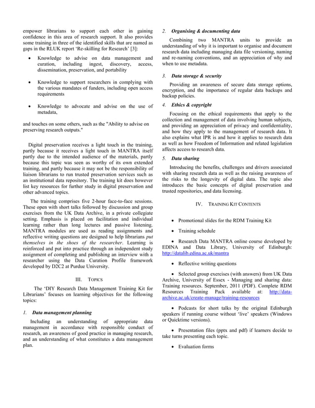 DIY Research Data Management training Kit for Librarians | PDF