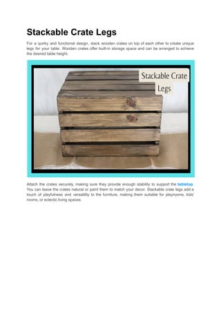 25 DIY Table Legs Ideas - HR Sports | PDF