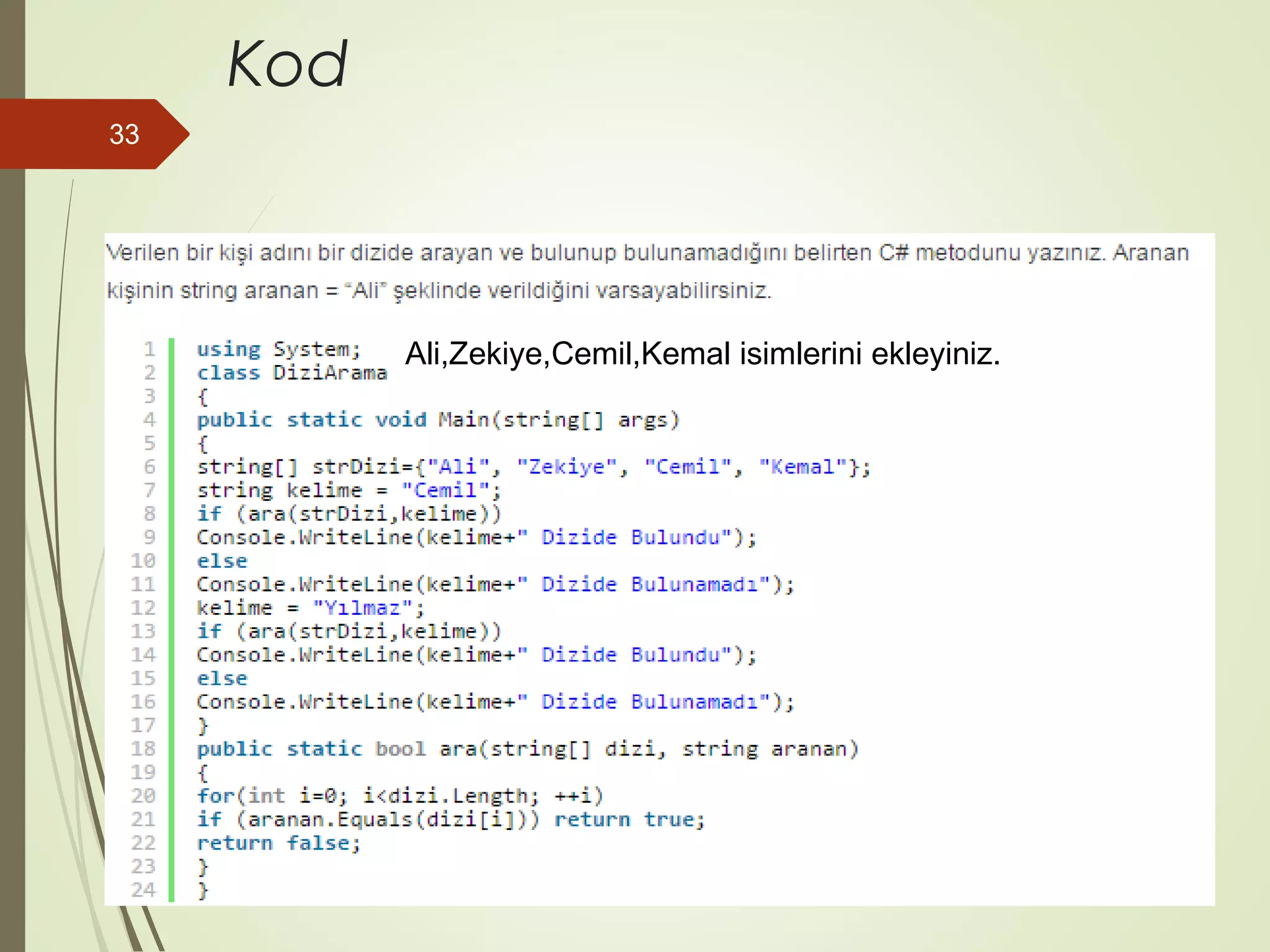 Diziler C# | PPT