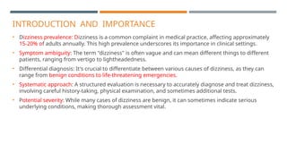 DIZZINESS & VERTIGO evaluation of dizzy patient | PPTX