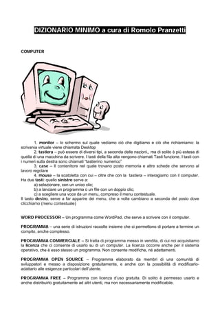 Mini dizionario del PC | PDF