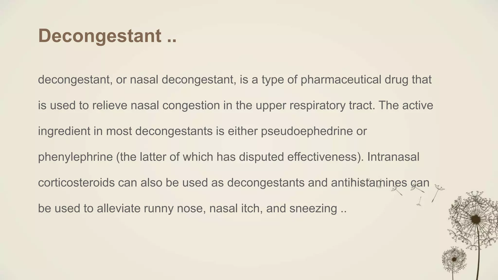 Decongestant .. by Dr Duryab Jamil | PPTX