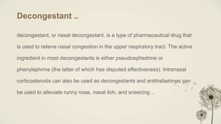 Decongestant .. by Dr Duryab Jamil | PPTX