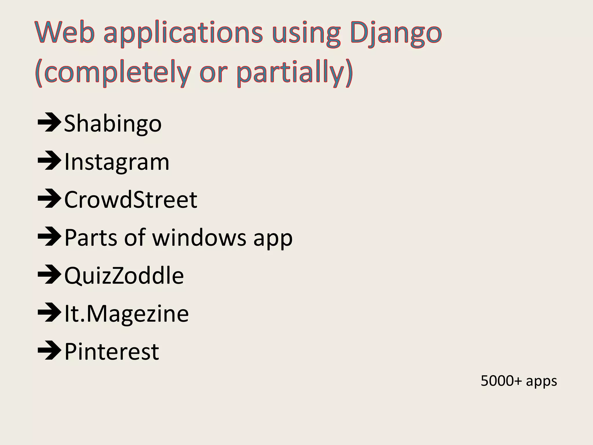 Django | PPTX | Databases | Computer Software and Applications