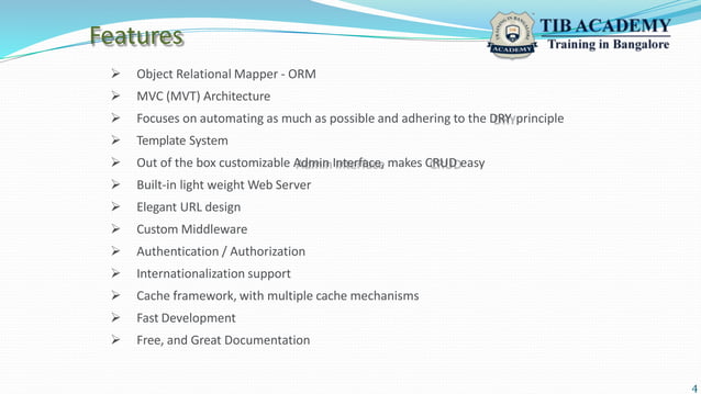 Django framework | PPTX | Web Design and HTML | Internet