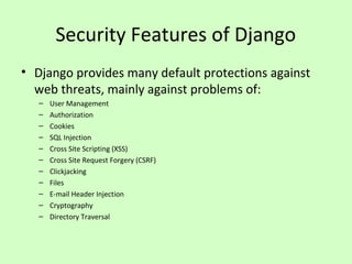 Django (Web Applications that are Secure by Default) | PPT