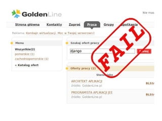 Django Praca - Epic Fail | ODP | Programming Languages | Computing