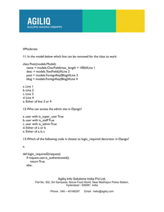 The django quiz | PDF