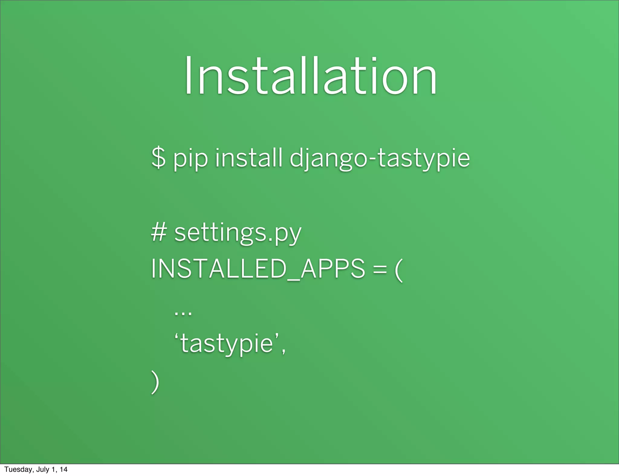 django-tastypie for RESTful | PPT