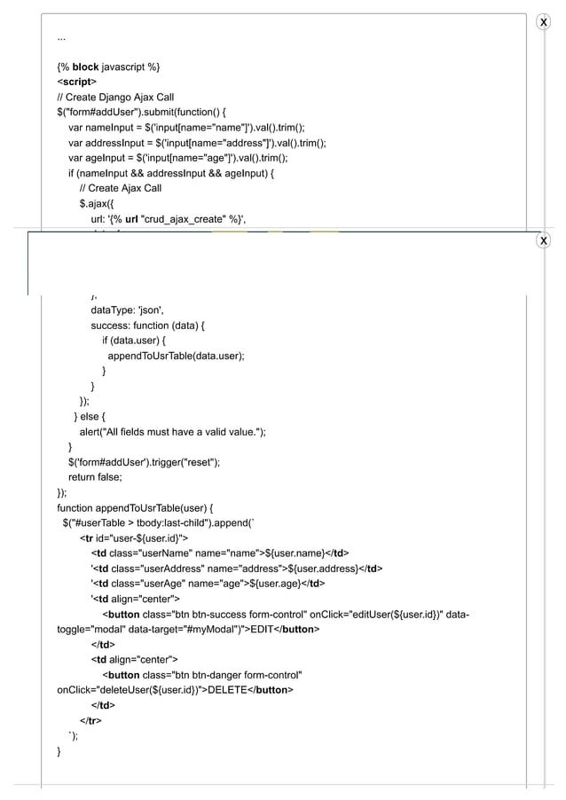 Django Ajax Crudpdf