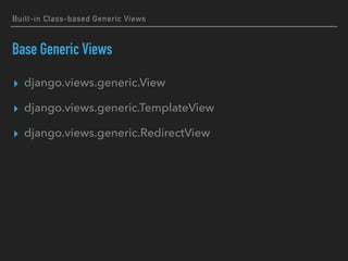 Django class based views for beginners | PDF