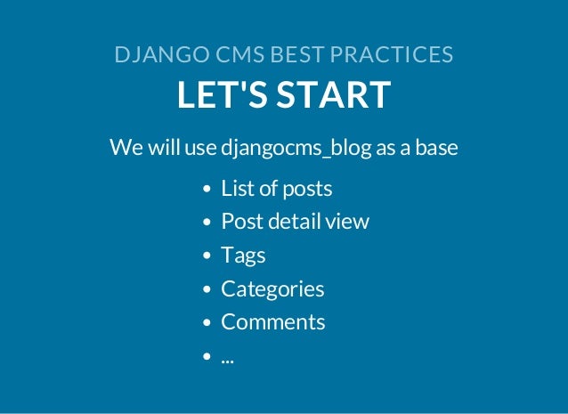 Django cms best practices