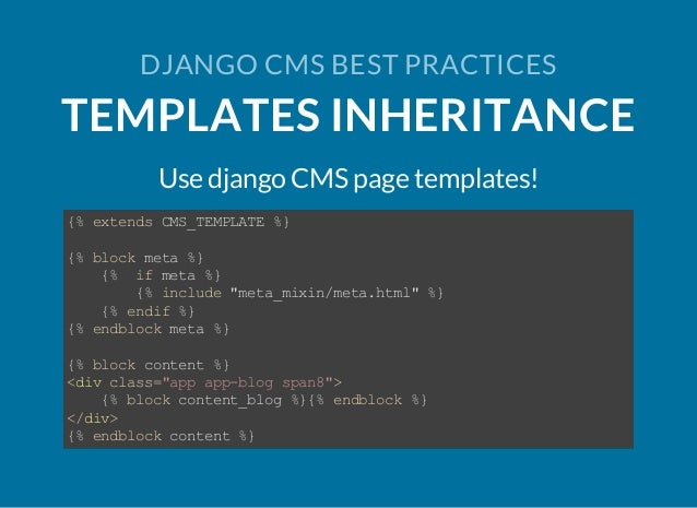 Django cms best practices