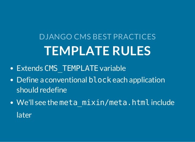 Django cms best practices